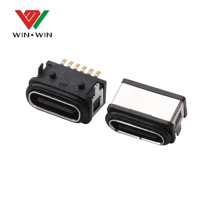 Waterproof Electrical Wire USB C female Connectors 6 pin SMD from China ...